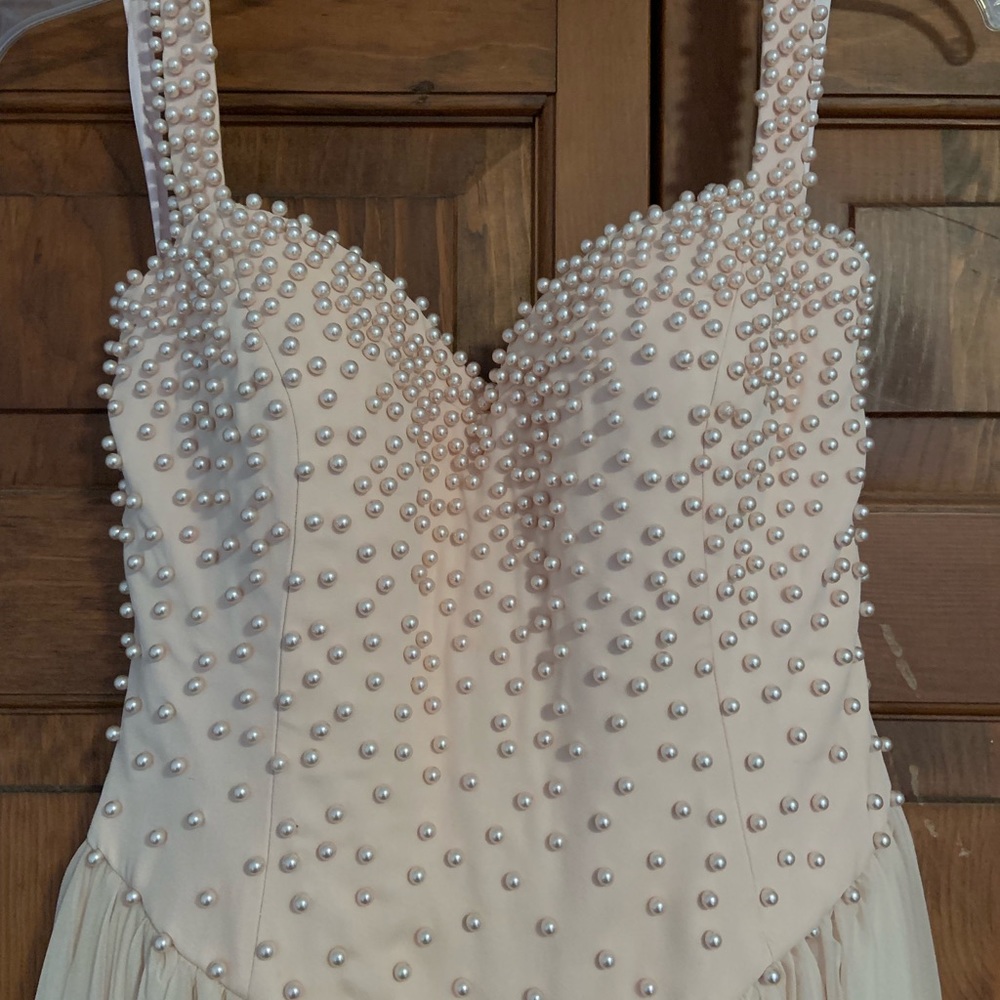 Light Pink Pearl Prom Dress - Gem